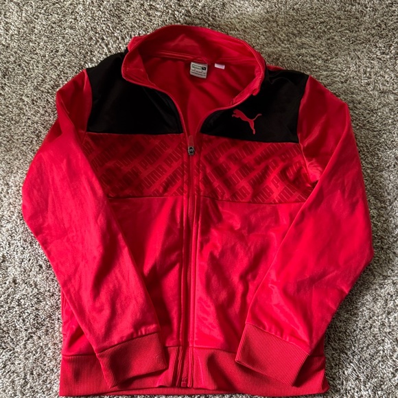 Puma | Shirts & Tops | Puma Red And Black Zipup Jacket | Poshmark